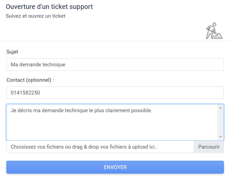 Créer un ticket support – Assistance Magic Online